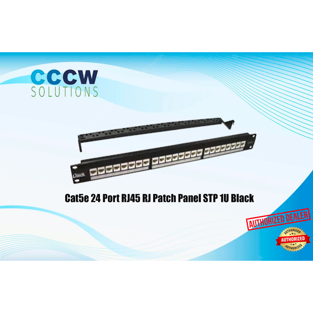 Cat5e 24 Port RJ45 RJ Patch Panel STP 1U Black | Shopee Philippines