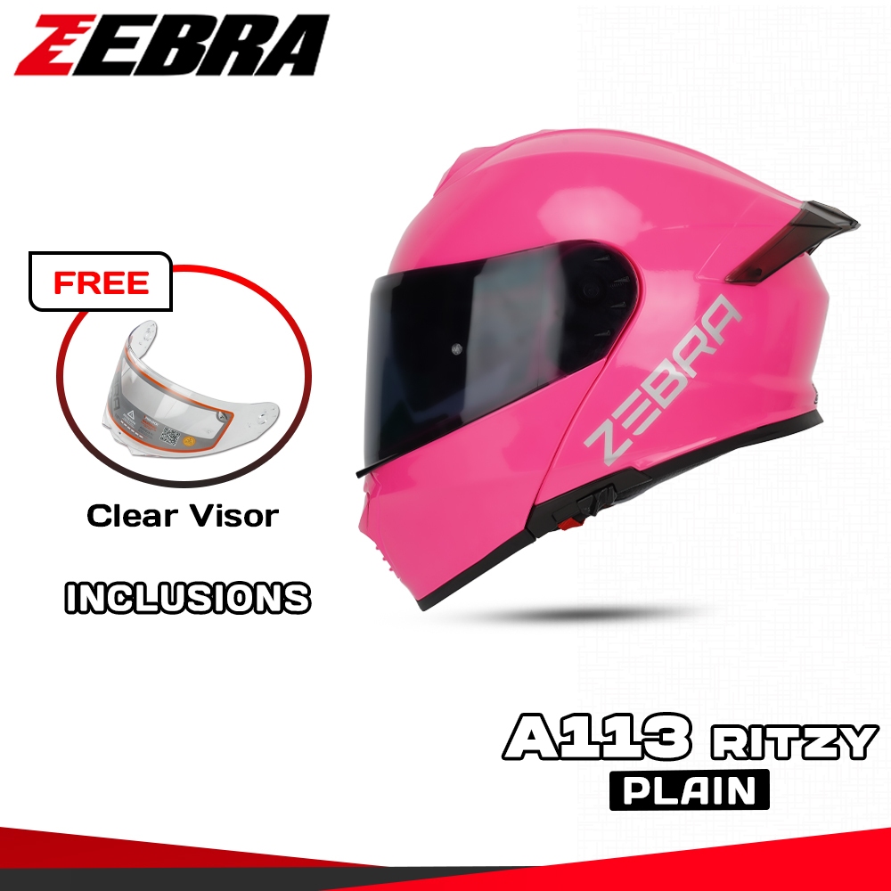 ZEBRA A113 RITZY Modular Helmet Dual Visor Motorcycle | Shopee Philippines