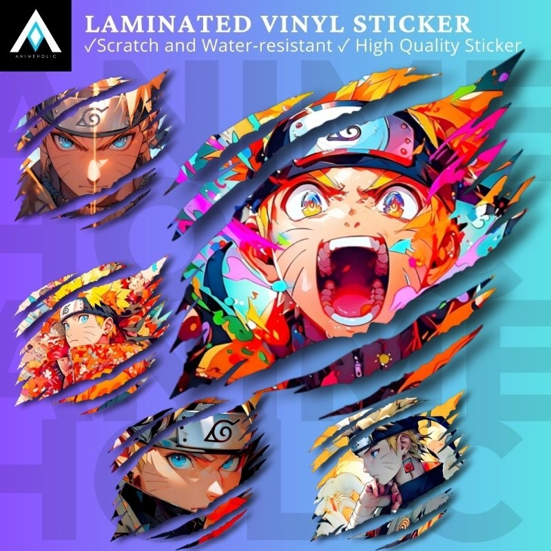 NARUTO ANIME SCRATCH DESIGN LAMINATED VINYL STICKERS |~ ANIMEHOLIC ...