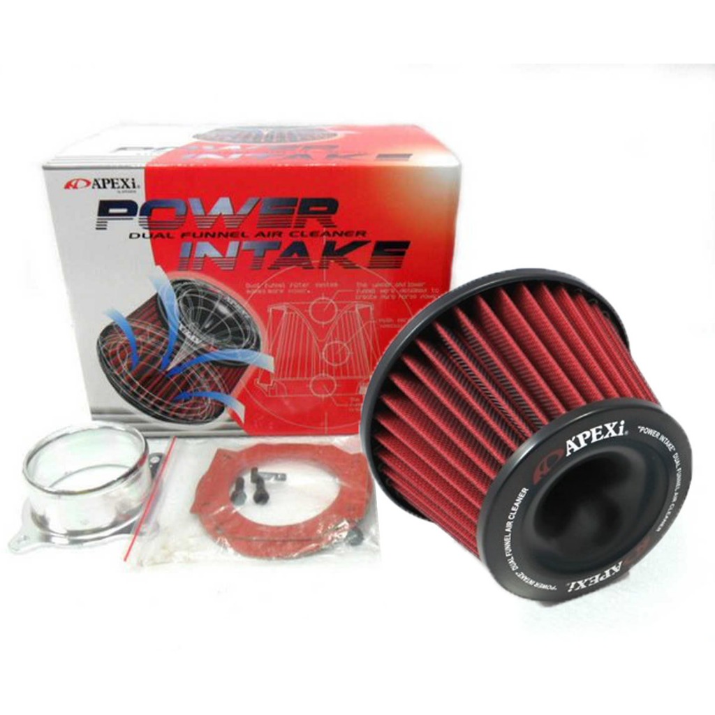 APEXi Power Intake Dual Funnel Air Filter + Flange 76mm 3" Inlet ...