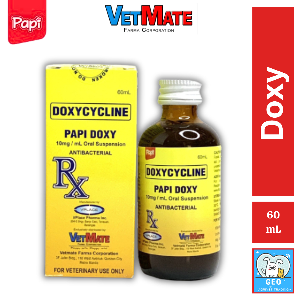 [GEO AGRIVET] 1pc PAPI Doxy Antibacterial 60mL (Oral Suspension) for ...