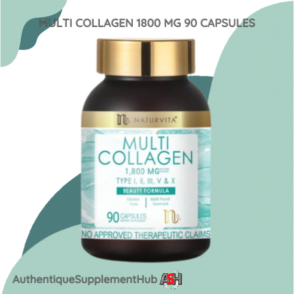 NATURVITA Multi Collagen Capsules 1800 mg Type I, II, III, V, X Premium ...