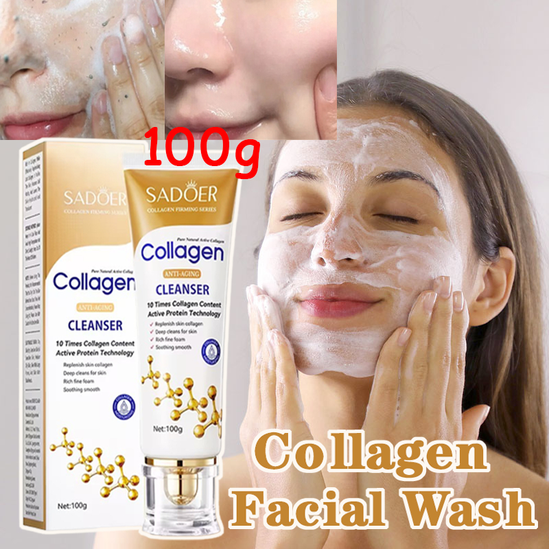 Collagen Facial Wash Anti-Wrinkle Cleanser For Face Oil Control Deep ...