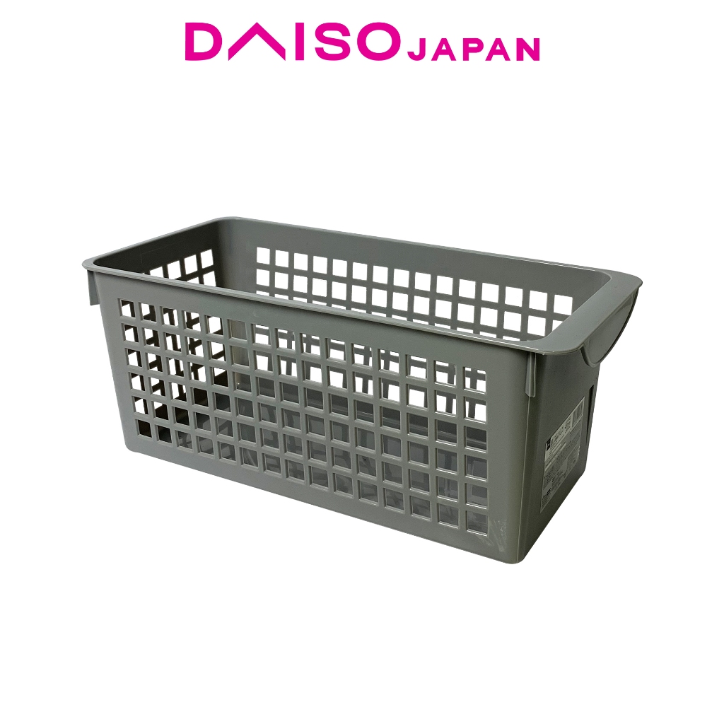 Daiso Recycled Plastic Slim Basket in Gray | Shopee Philippines