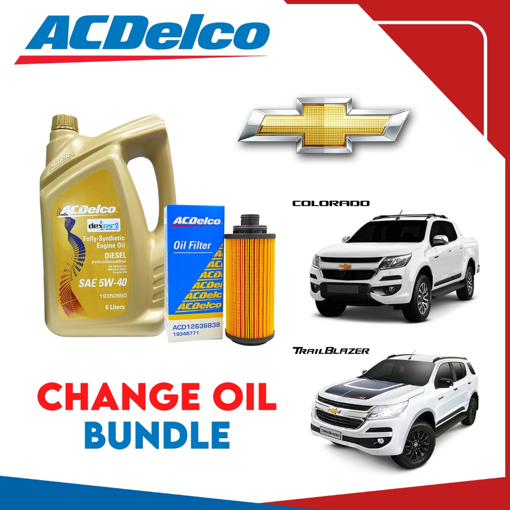 ACDelco 5W-40 Dexos 2 Change Oil Bundle for Chevrolet Trailblazer ...