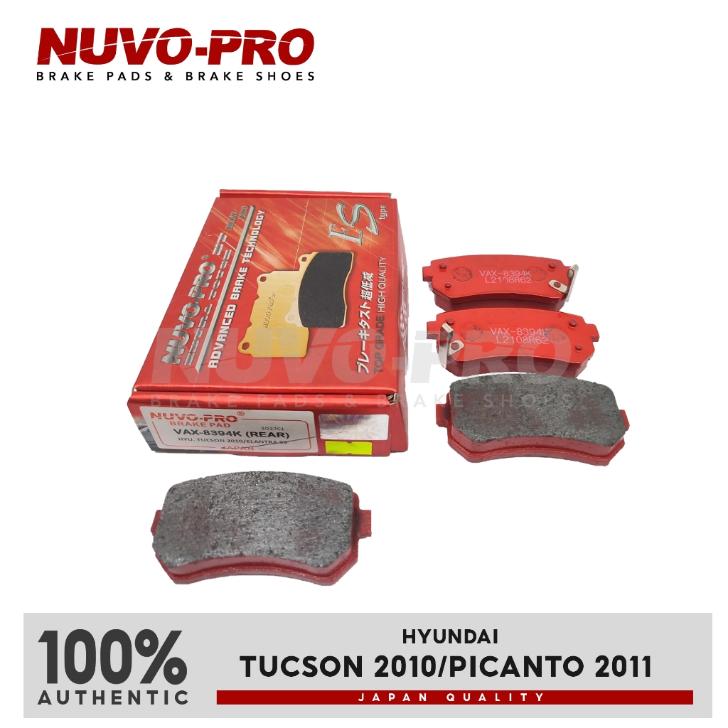NUVO BRAKE PAD HYUNDAI TUCSON 2010 / PICANTO 2011 REAR VAX-8394K 1pc ...