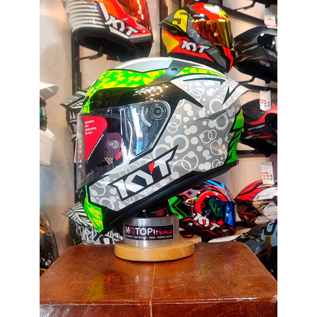 KYT TT-Course Arbolino Fullface Helmet Single Visor and Iridium Lens ...