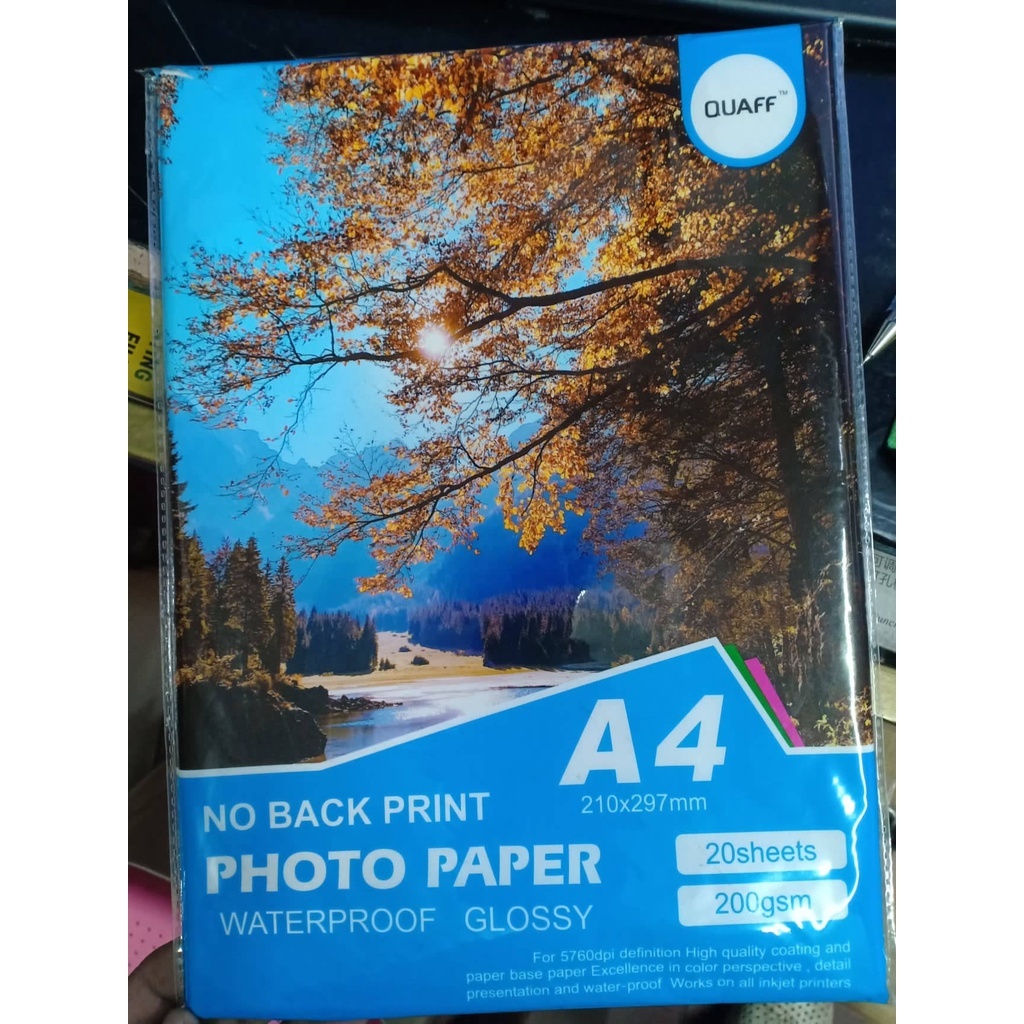QUAFF Glossy Photo Paper A4 No Back Print 230gsm/200gsm | Shopee Philippines