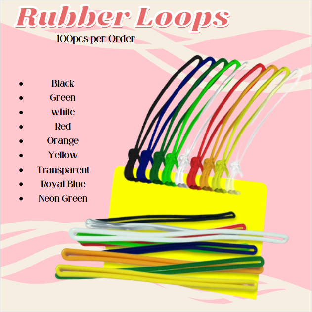 100pcs - Rubber Loops for ID's and Tag Bagtag Making 6inches Long ...