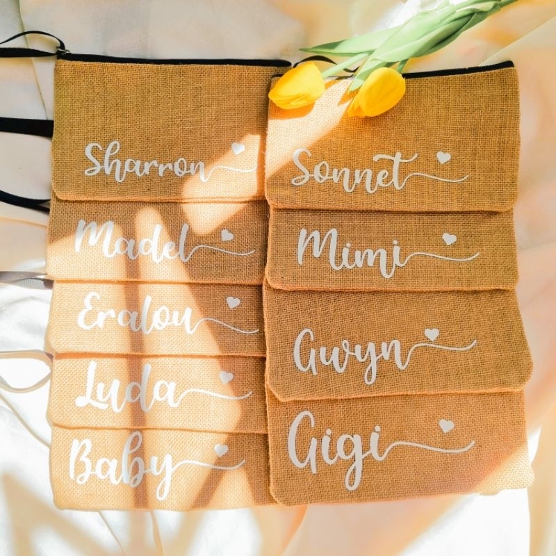 PERSONALIZED Pouch Wallet made of Abaca Burlap | Shopee Philippines