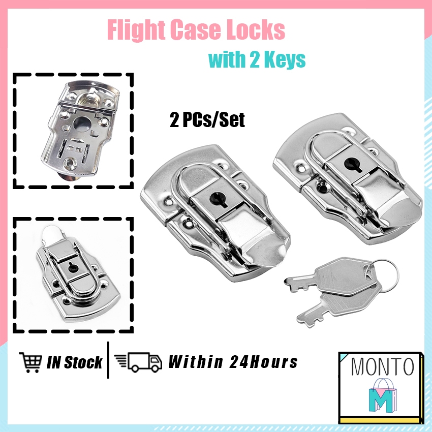 2PC Silver Toggle Case Catch Wooden Tool Box Lock Suitcase Closure ...