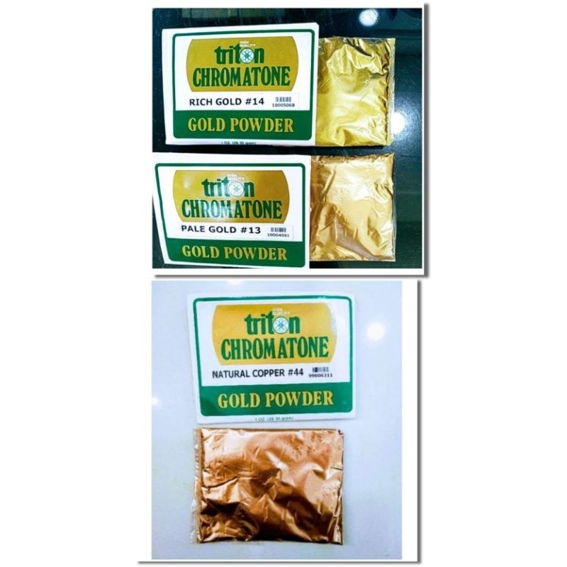 GOLD POWDER TRITON CHROMATONE #13PALE GOLD, #14RICH GOLD, #44NATURAL ...