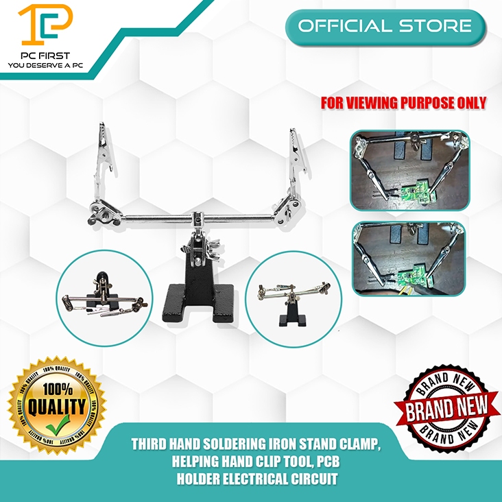 THIRD HAND SOLDERING IRON STAND CLAMP, HELPING HAND CLIP TOOL, PCB ...