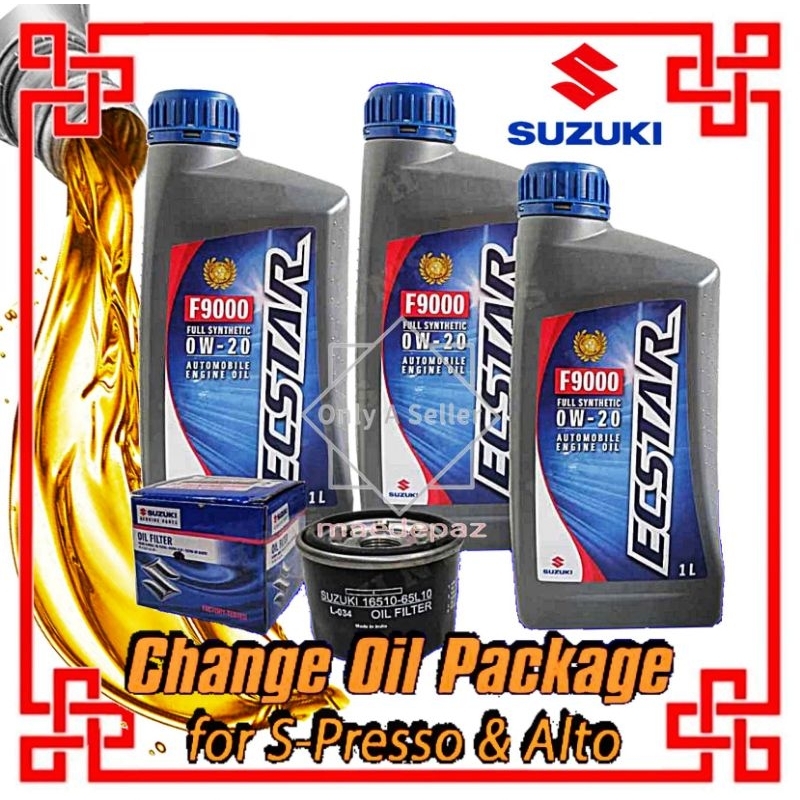 Suzuki Spresso and Alto Change Oil Package Ecstar 0W-20 Engine Oil ...