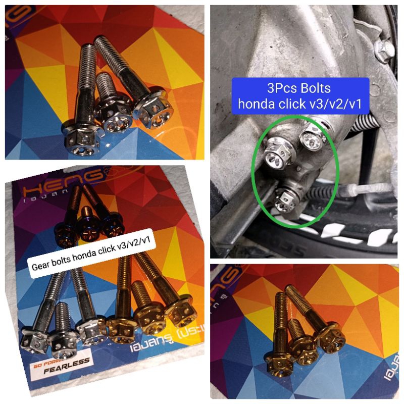 Gear bolts Set (heng) for Honda click v3/v2 /v1/airblade150 | Shopee ...