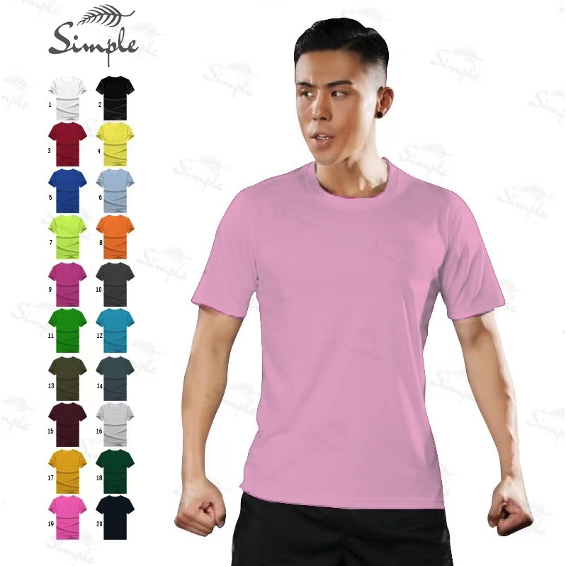 simple active t shirt Men & Women American size Plain Dark color top ...
