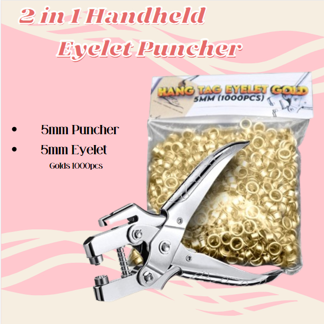 2in1 EYELET PUNCHER 5MM WITH EYELET GROMMETS | Shopee Philippines