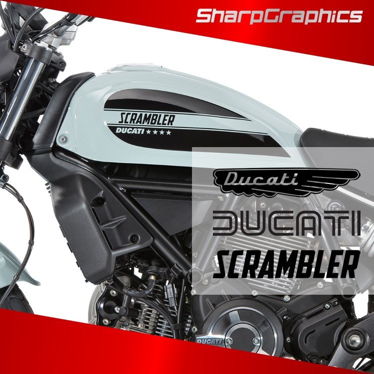 Ducati Retro SCRAMBLER Motorcycle Motorbike Sticker Decal | Shopee ...