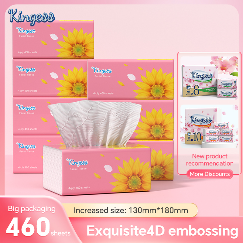 Kingess Facial Tissue Native wood pulp Interfolded Paper Tissue (4 Ply ...