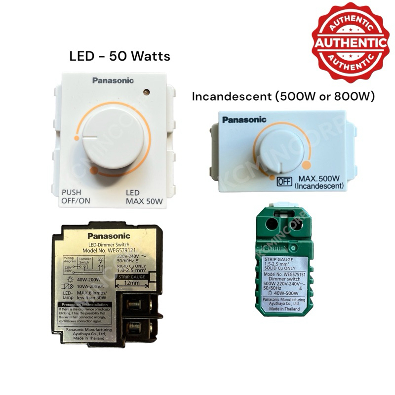 Panasonic Dimmer Switch LED and Incandescent Lights 50watts 500watts ...