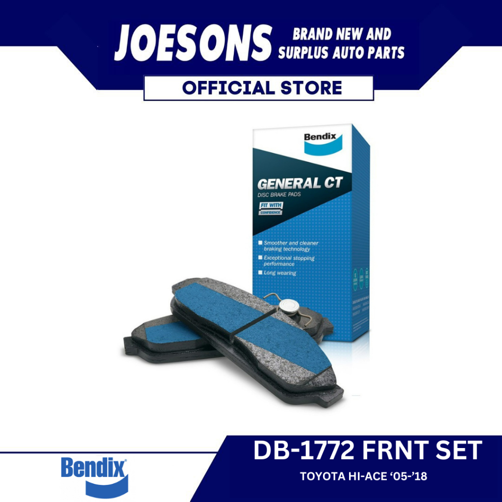 DB-1772 BRAKE PAD FRONT FOR TOYOTA HIACE COMMUTER 2005-2017 (BENDIX) | Shopee Philippines