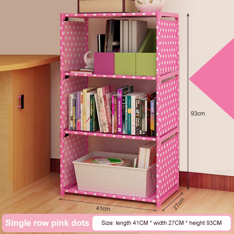 LOOGU 1/2/3 Row BookShelf Kid Toy Storage Rack DIY Multi Function ...