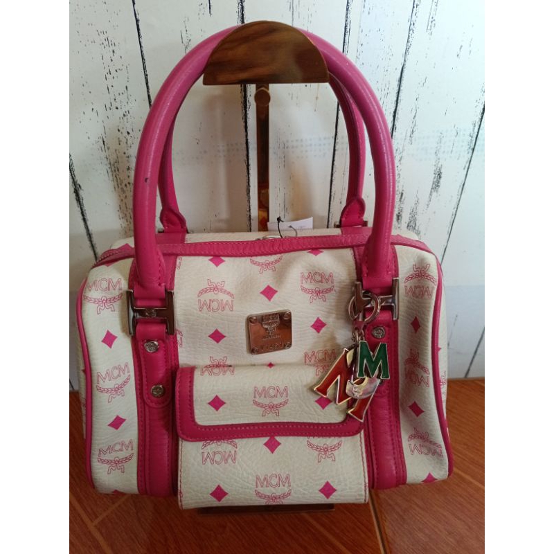 MCM Bag rare boston Pink | Shopee Philippines