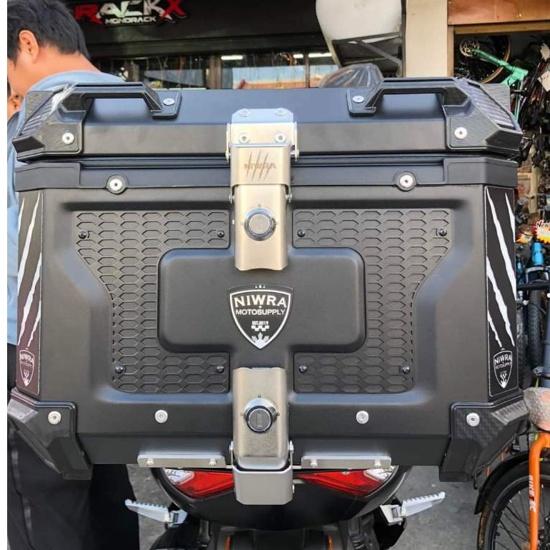 45L NIWRA Raptor V3 Alloy top box with freebies (PURE ALLOY) backrest ...