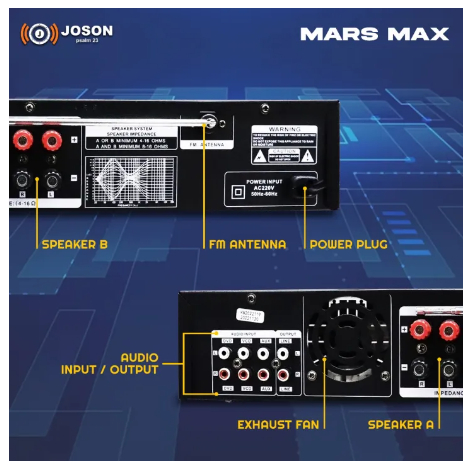 JOSON MARS/MARS PRO POWER MIXING AMPLIFIER FM/USB/SD/BT PLAYER - 600W ...