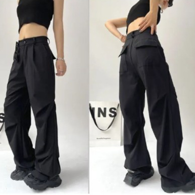 Kinwoo Pleated Cargo Parachute Pants M-2XL | Shopee Philippines