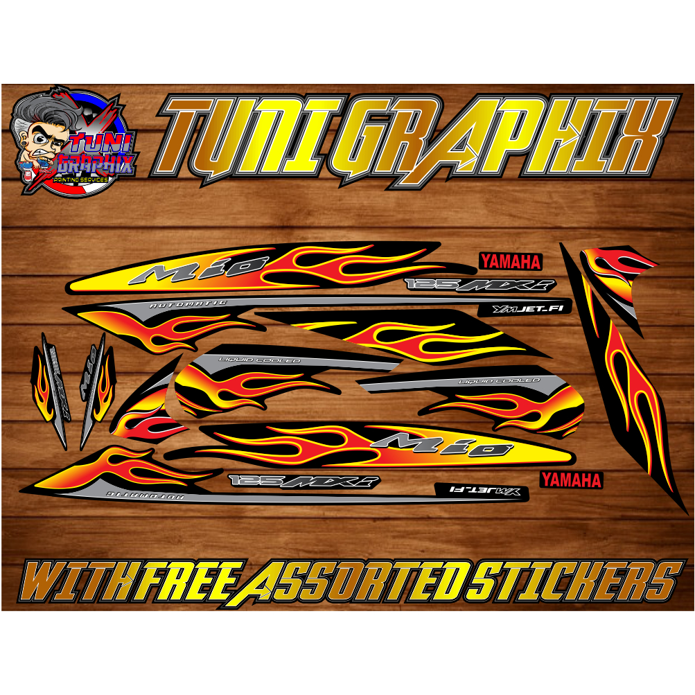 MIO MXI 125 FIRE TRIBAL STICKER DECALS | Shopee Philippines