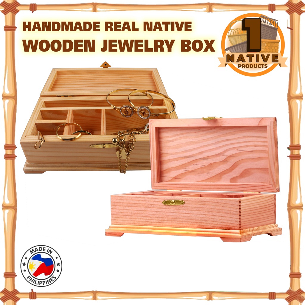 1NativeProducts Wooden Jewelry Box - Handmade Native Pine Wood jewelry ...