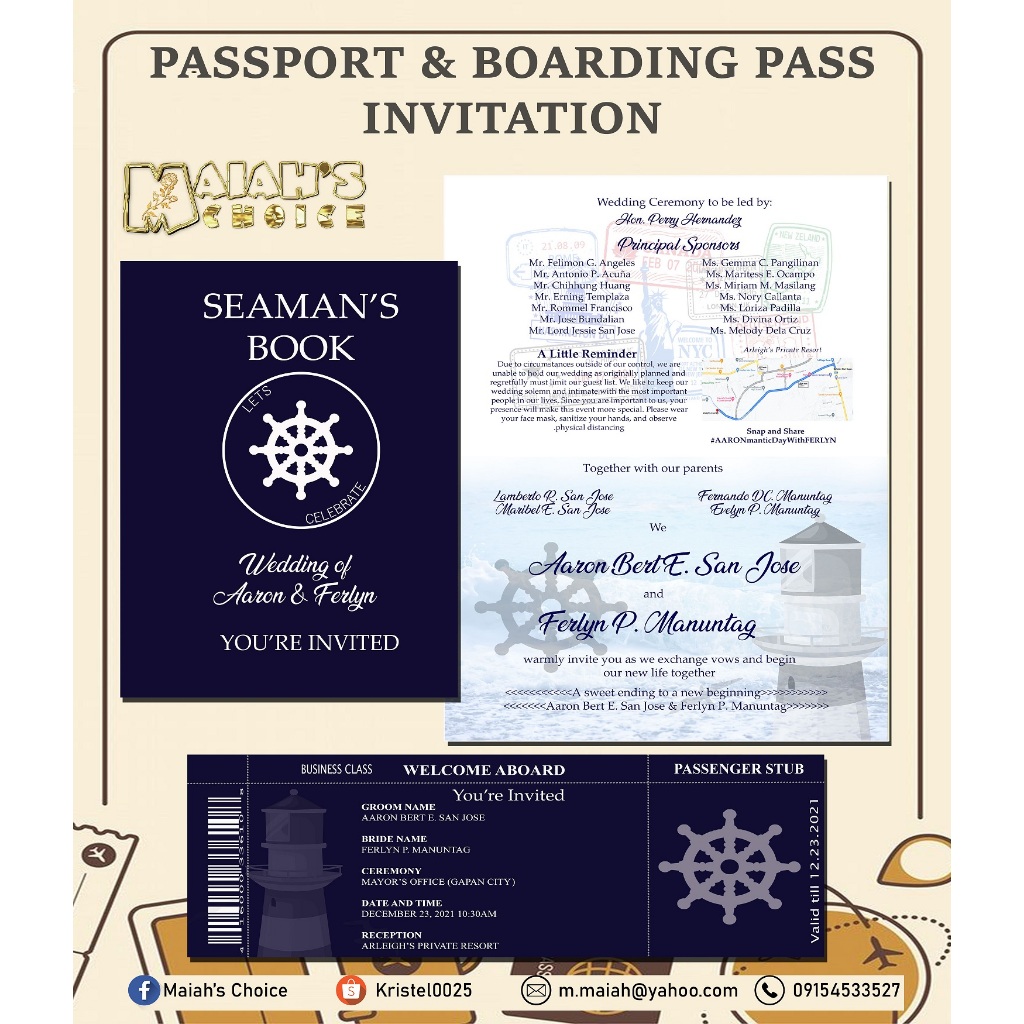PASSPORT / PASSBOOK and Boarding Pass Invitation | Any theme | Birthday ...