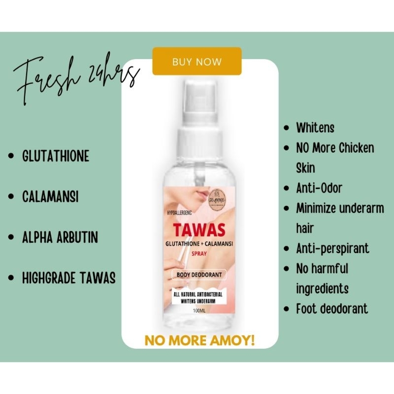 TAWAS DEO SPRAY + GLUTATHIONE + CALAMANSI BODY CARE WHITENING DEODORANT ...