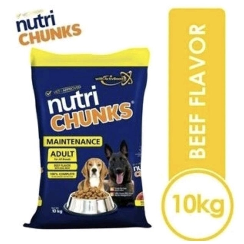NUTRI CHUNKS maintenance adult beef flavor 10kg | Shopee Philippines