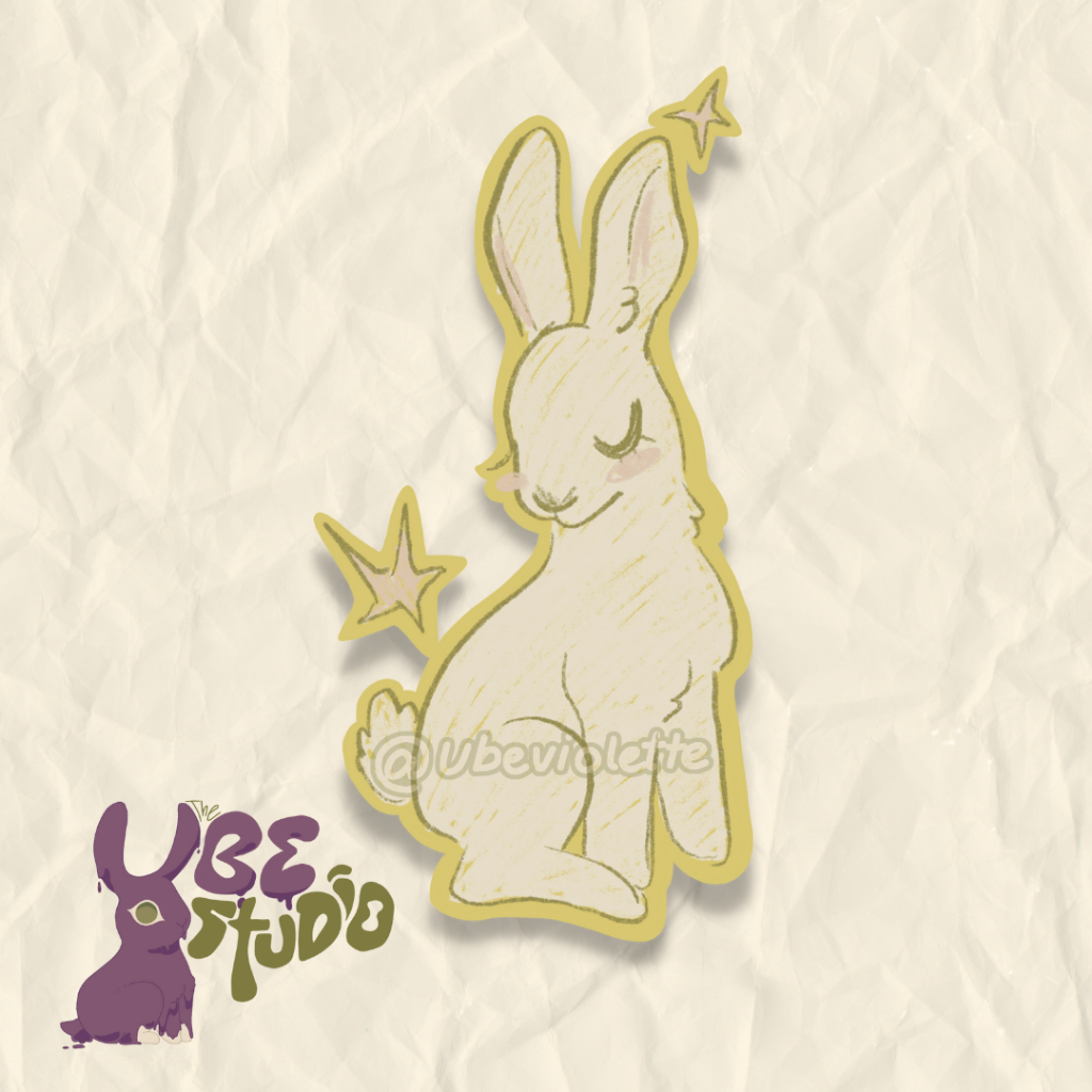 Star Bunny Vinyl Waterproof Sticker Cute Aesthetic Rabbit by ube ...