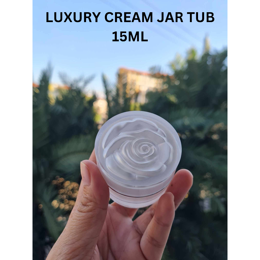 LUXURY CREAM JAR TUB 15ML WHITE ROSE CREAM TUB CONTAINER | Shopee ...