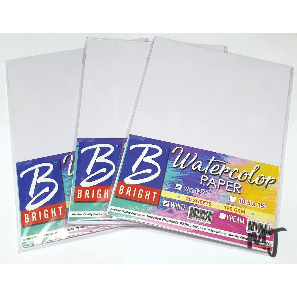 20 SHEETS. Bright Watercolor Paper White 9x12'' | Shopee Philippines