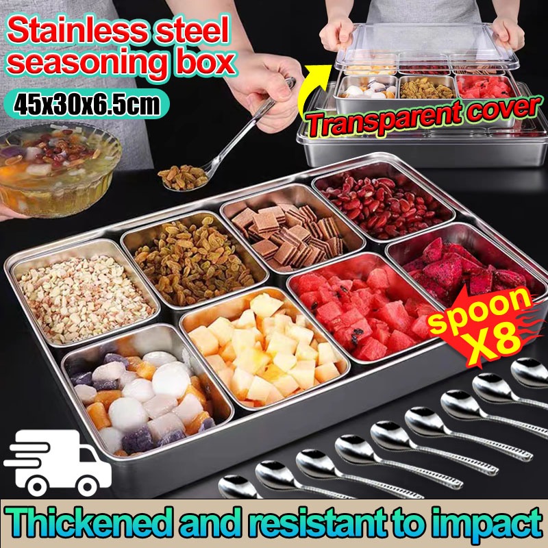 Sealed and resistant to falling stainless steel seasoning box kitchen ...