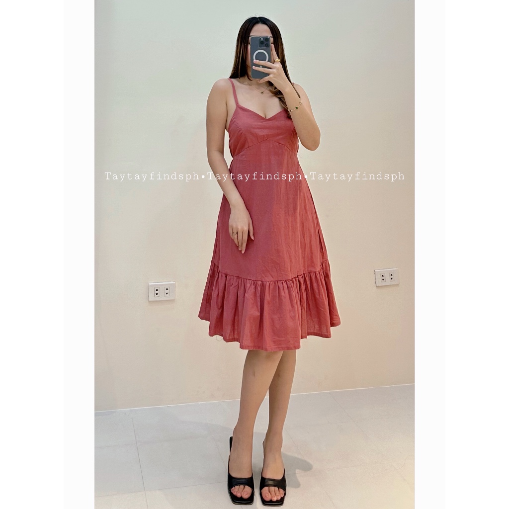 JENNA MERMAID KNEE LINEN DRESS | taytayfindsph | Shopee Philippines