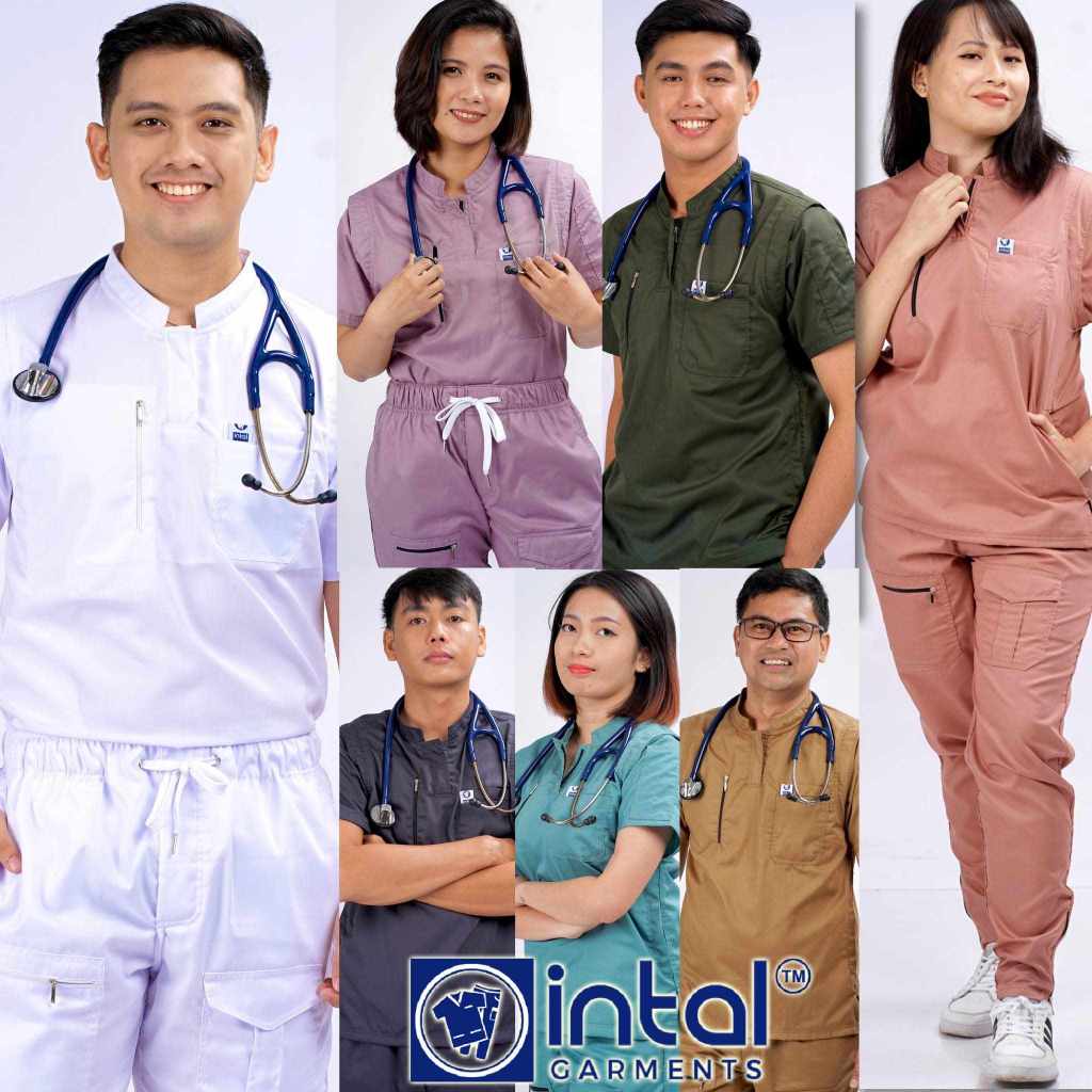 INTAL SCRUBSUIT 046 Elite MAHUSAY Chino Collar Vest Tapered Zipper Lap ...