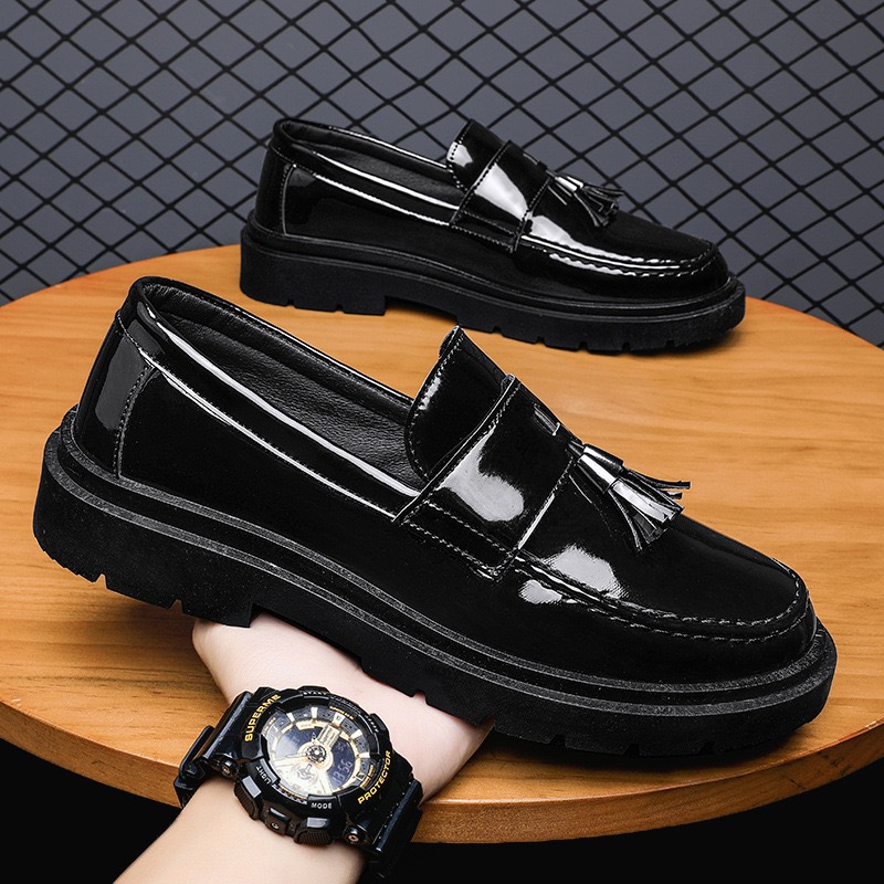 MR.BINBEITIME Korean Loafer For Men Black Formal Work Shoes Business ...