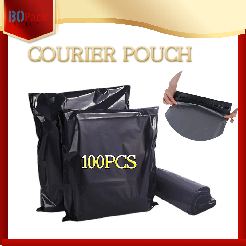 100pcs courier pouch black shipping courier self adhesive clothing bags ...