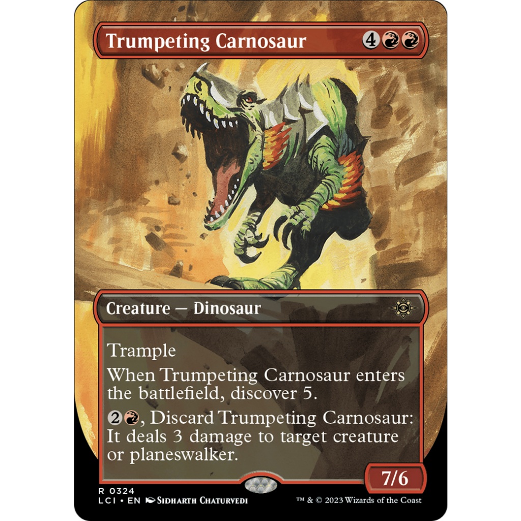 Trumpeting Carnosaur lci-324 MTG Top Ratings Proxy (sticker is already ...