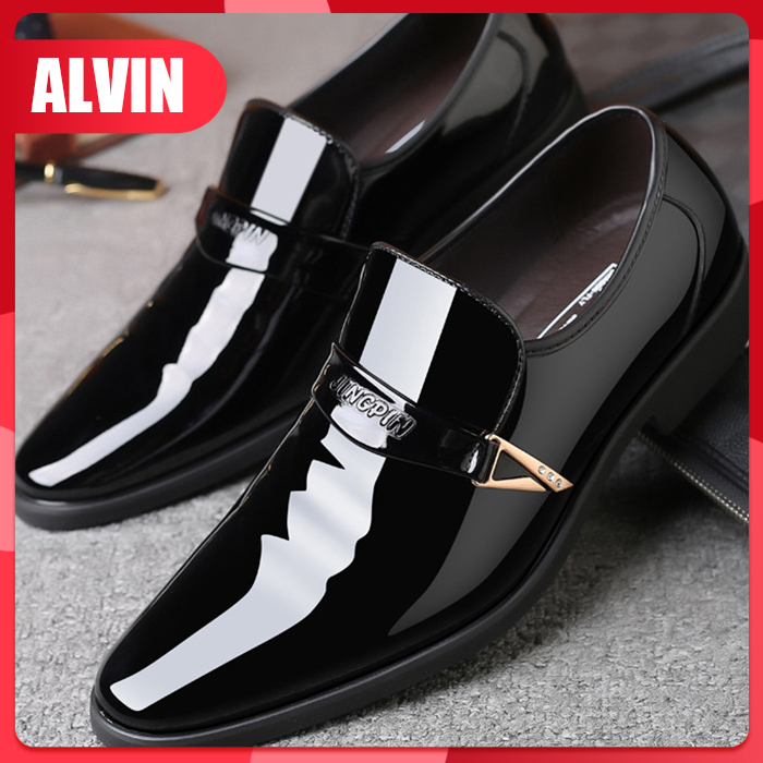 ALVIN Leather Shoes Men's Business Formal Wear Shoes British Set of ...