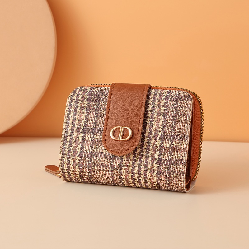 UNISEX Multi Compartment Compact Card Holder Zippered Coin Purse Wallet ...