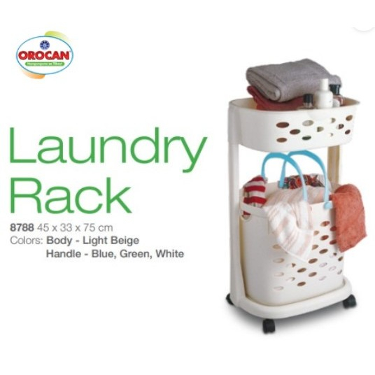 Orocan Laundry Rack Basket on Wheels High Quality Laundy Rack w/ Tray ...