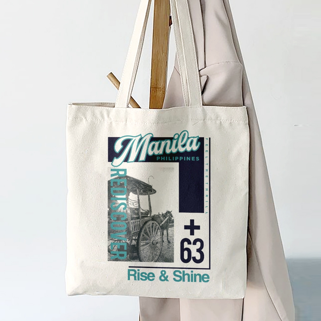 MANILA Destinations Design Bags Fashion travel Tote Bag White Canvas ...