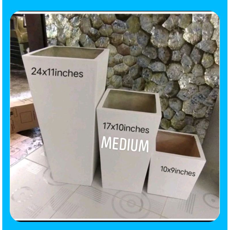 trapezoid pot medium fiber stone cast (limit of 2) | Shopee Philippines