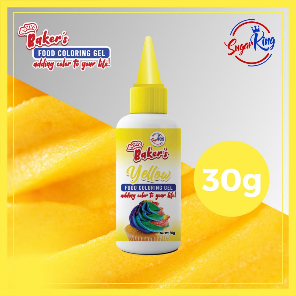 Sugar King Baker's YELLOW Food Coloring Gel 30g | Shopee Philippines
